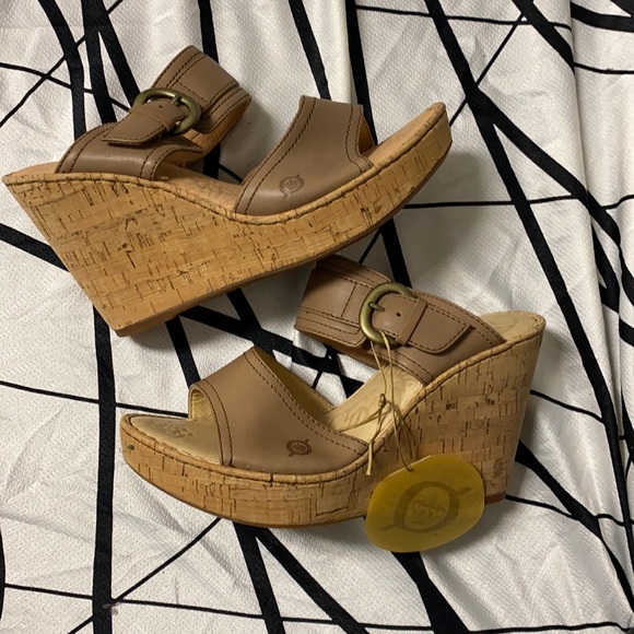 Born | Shoes | Born Leather Platform Slides | Poshmark